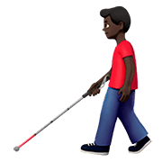 👨🏿‍🦯 Emoji Man With Probing Cane: Dark Skin Tone on Apple iOS 13.2