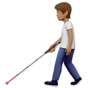 🧑🏽‍🦯 Emoji Person With Probing Cane: Medium Skin Tone on Apple iOS 18.4