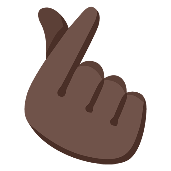 🫰🏿 Emoji Hand with Index Finger and Thumb Crossed: Dark Skin Tone on ...