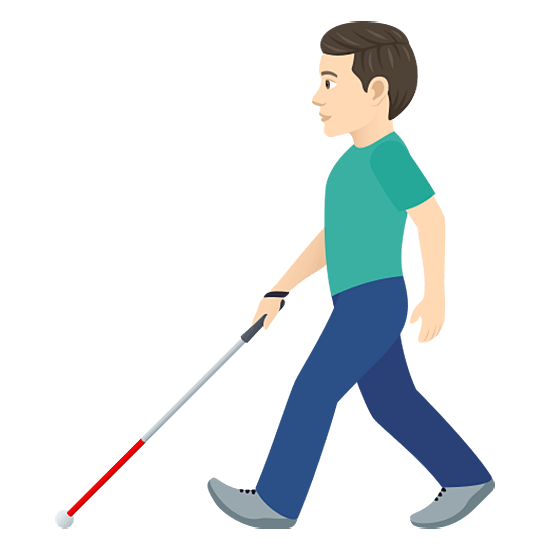 👨🏻‍🦯 Emoji Man With Probing Cane: Light Skin Tone on JoyPixels 9.0