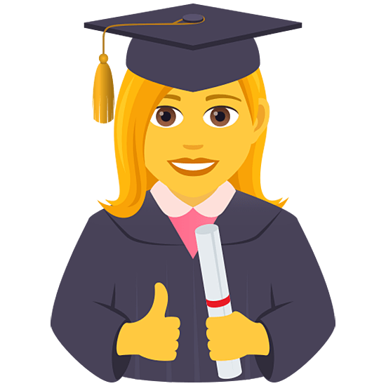 👩‍🎓 Emoji Woman Student: copy emoticon code, emoji meaning