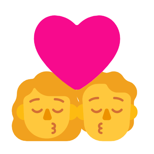 👩‍ ️‍💋‍🧑 Emoji Kiss: Woman, Person on Microsoft Windows 11 23H2