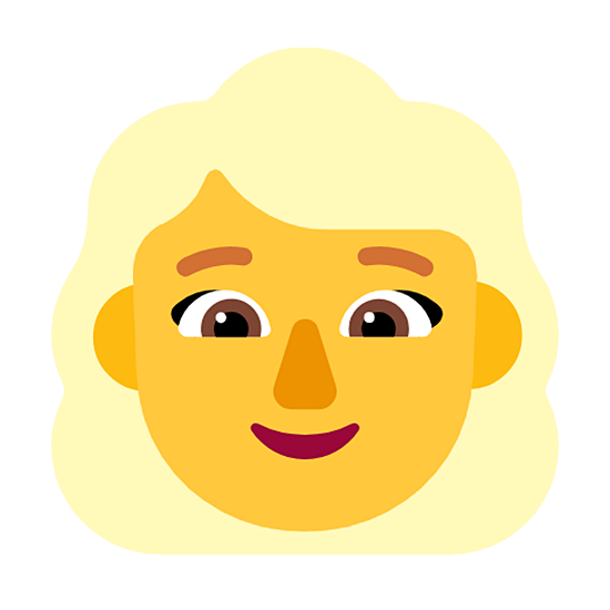 👱‍♀️ Emoji Woman: Blond Hair: copy emoticon code, emoji meaning