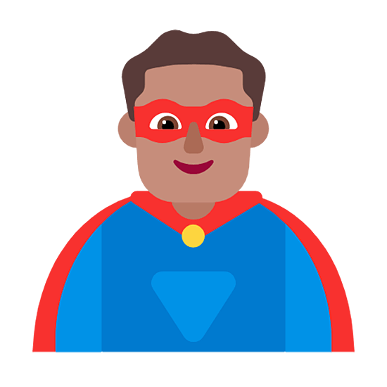 🦸🏽‍♂️ Emoji Man Superhero: Medium Skin Tone on Microsoft Windows 11 ...
