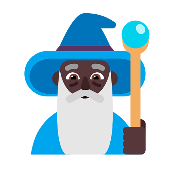 🧙🏿‍♂️ Emoji Man Mage: Dark Skin Tone on Microsoft Windows 11 24H2 ...