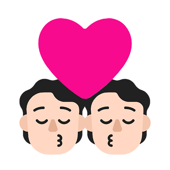🧑🏻‍ ️‍💋‍🧑🏻 Emoji Kiss: Person, Person, Light Skin Tone on Microsoft ...
