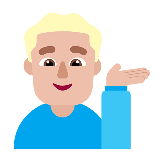 💁🏼‍♂️ Emoji Man Tipping Hand: Medium-Light Skin Tone on Microsoft ...