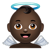 👼🏿 Emoji Bebé ángel: Tono De Piel Oscuro en WhatsApp 2.24.8.85