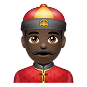 👲🏿 Emoji Man With Chinese Cap: Dark Skin Tone on WhatsApp 2.25.1.75
